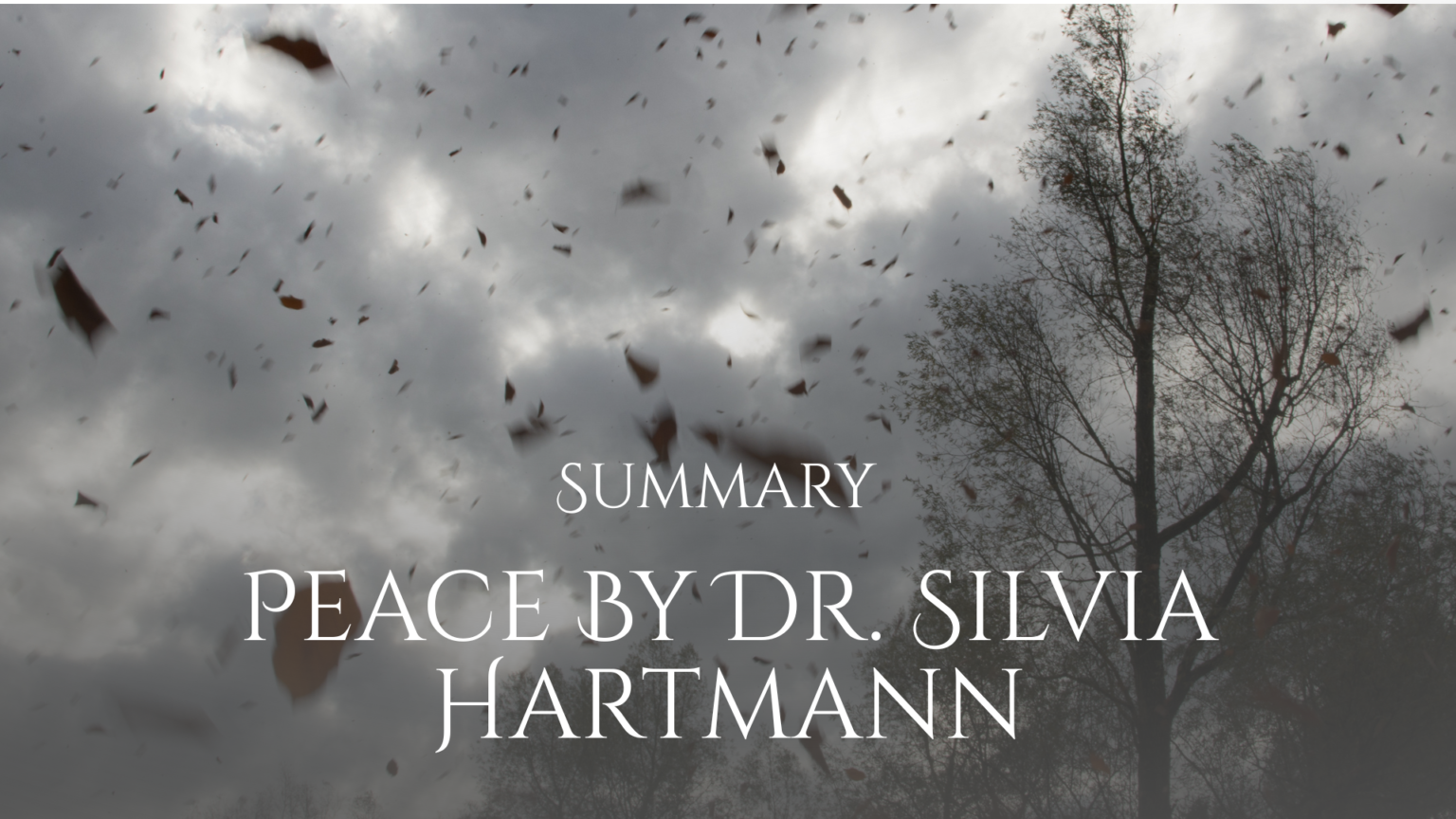 Summary Of Peace - A Poem By Dr. Silvia Hartmann - The English Diary